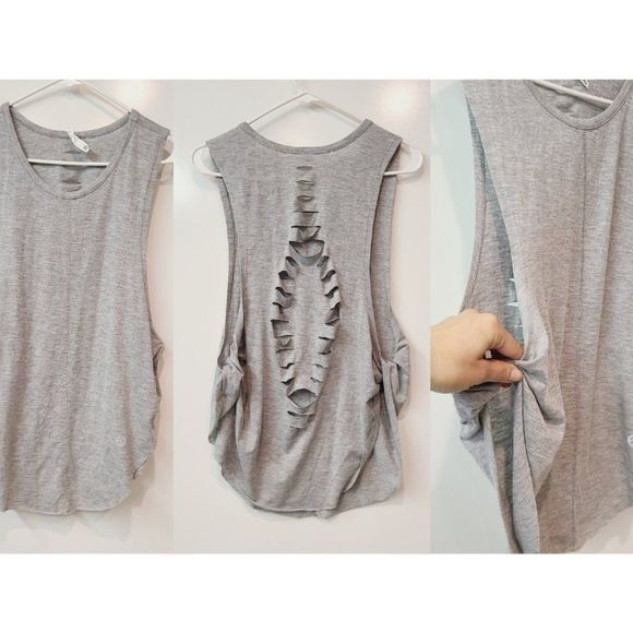 Scorpio Sol | Tops | Scorpio Sol Shirt Gray Shredded Back Open Sides ...